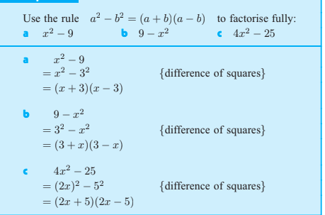 10C2MAT24: The difference of two squares factorisation - Extension | MHOL